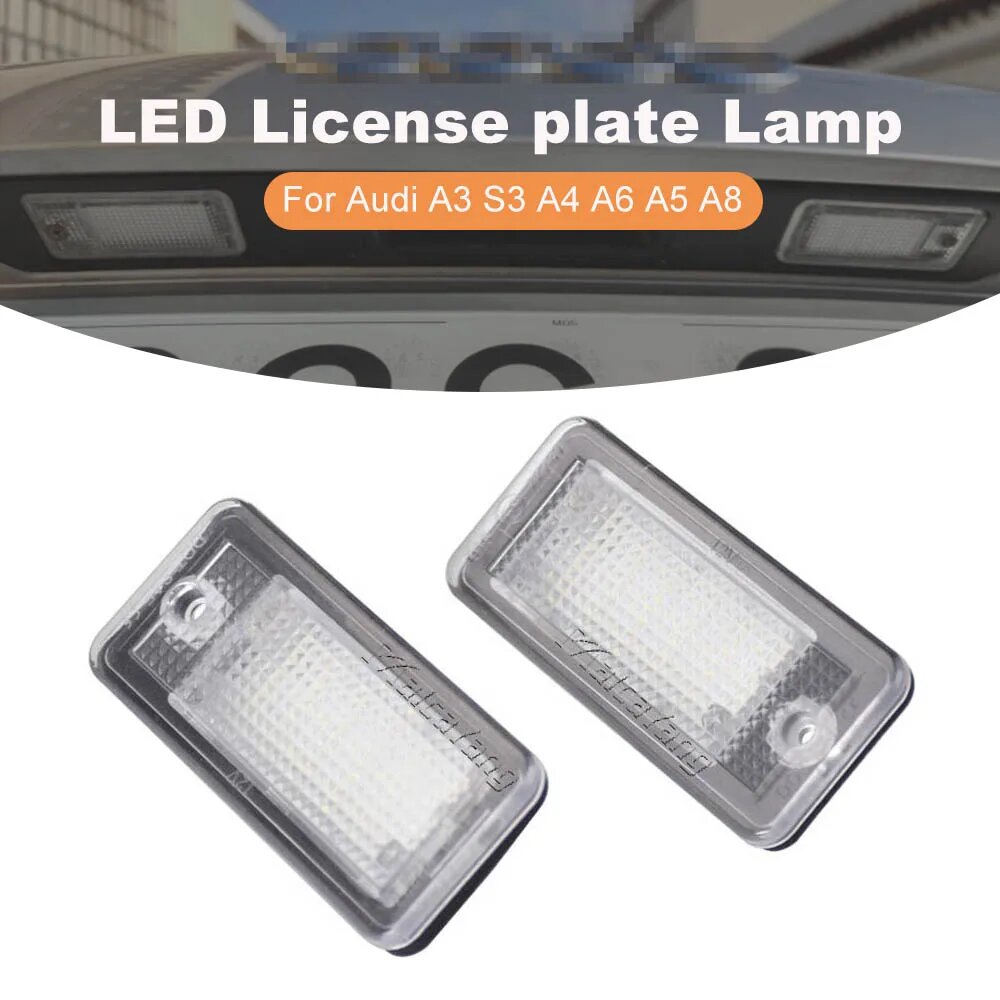 2 шт. подсветка номерного знака для Audi A3 A4 S4 RS4 B7 A6 S6 RS6 C6 A5 S5 Q7 A8 S8 белая лампа номерного знака Canbus без ошибок