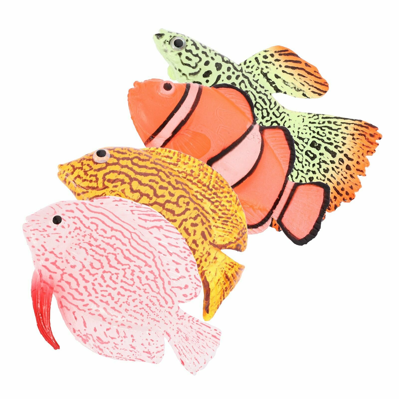 4 Штуки Симуляций Рыб, Декорации Из Силикона Для Рыбных Басейнов