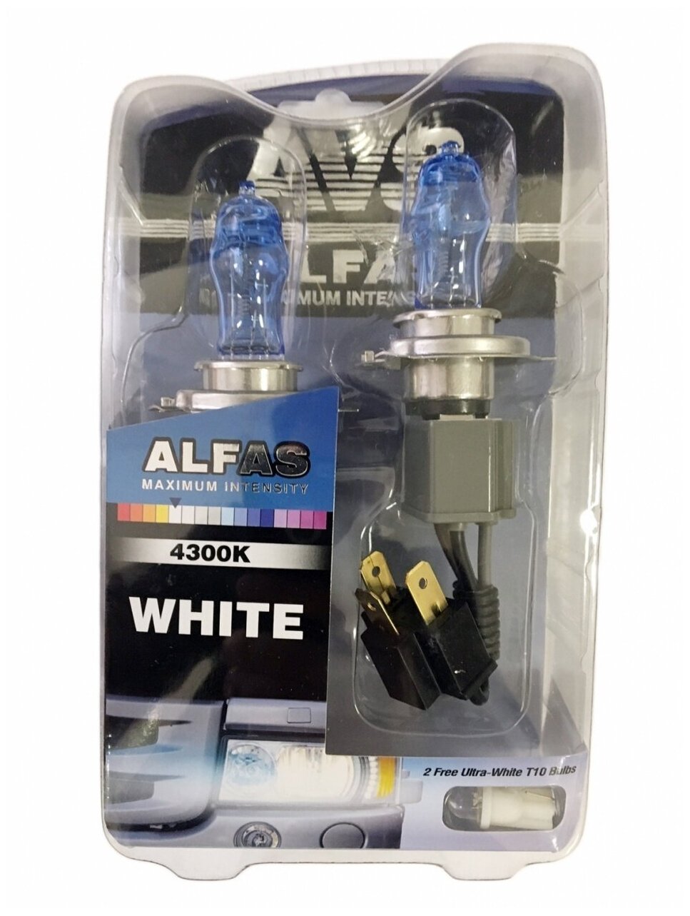 Газонаполненные лампы AVS ALFAS Maximum Intensity 4300К H4 24V 75/85W, комплект 2+2 (T-10) ш
