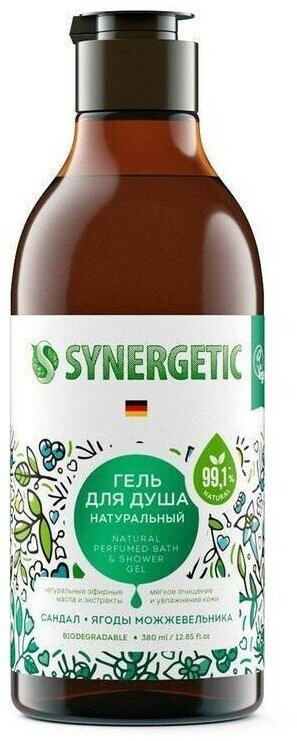 Synergetic гель для душа натуральный Сандал и ягоды можжевельника 380мл