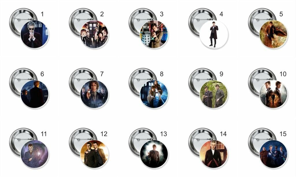 Значки Доктор Кто, Doctor Who №1, Значок №12