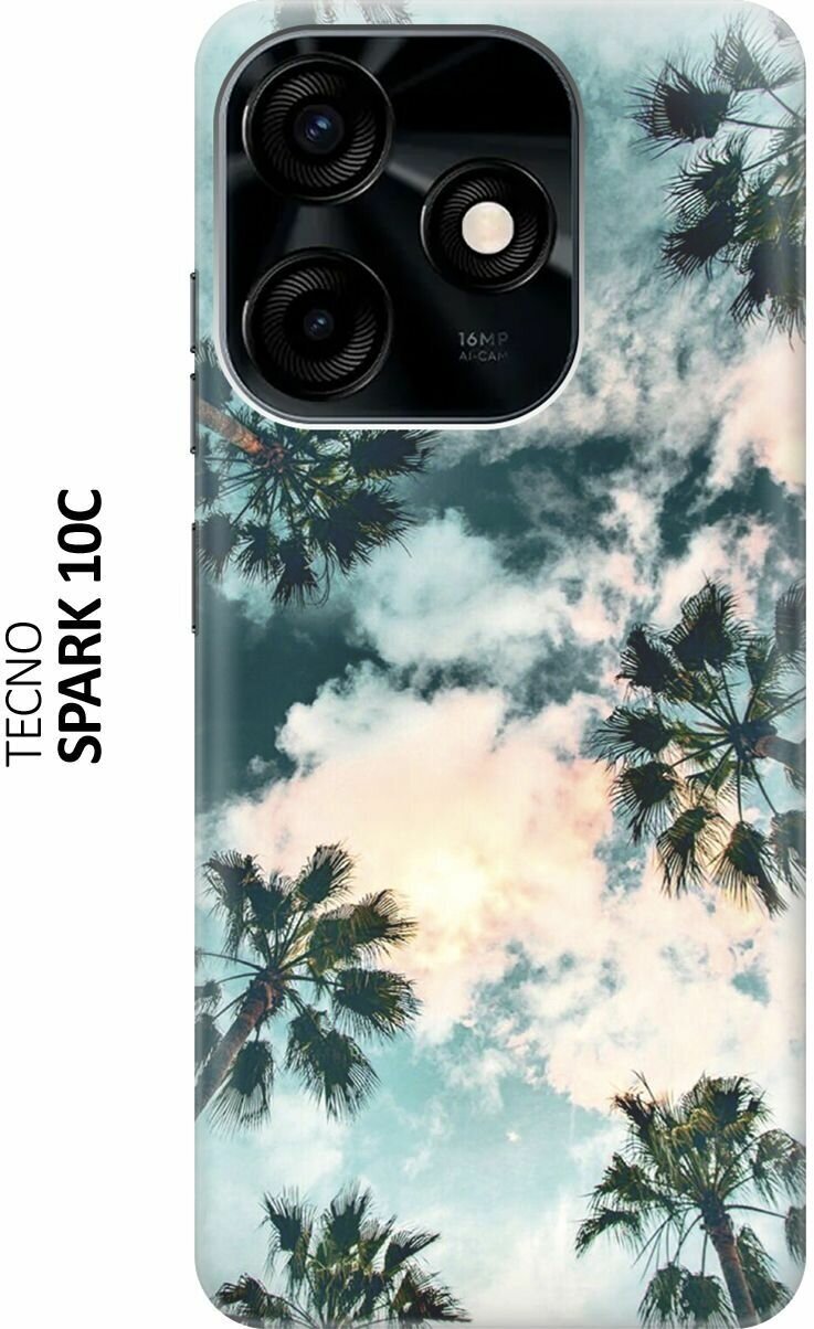 Силиконовый чехол на Tecno Spark 10C / Техно Спарк 10С с принтом "Месяц ...