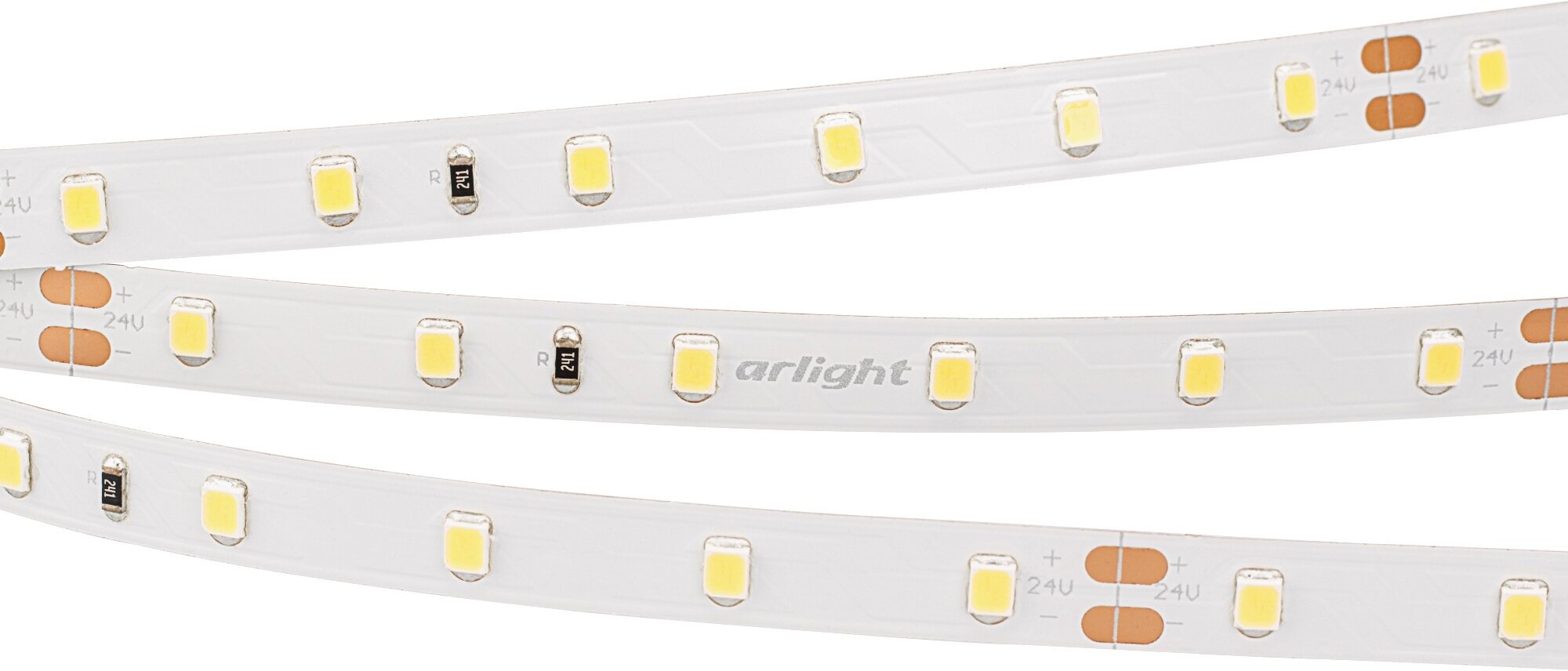 Лента светодиодная Arlight Лента RT-A60-8mm 24V Warm2400 (7.2 W/m, IP20, 2835, 5m) (Arlight, Открытый), 5м