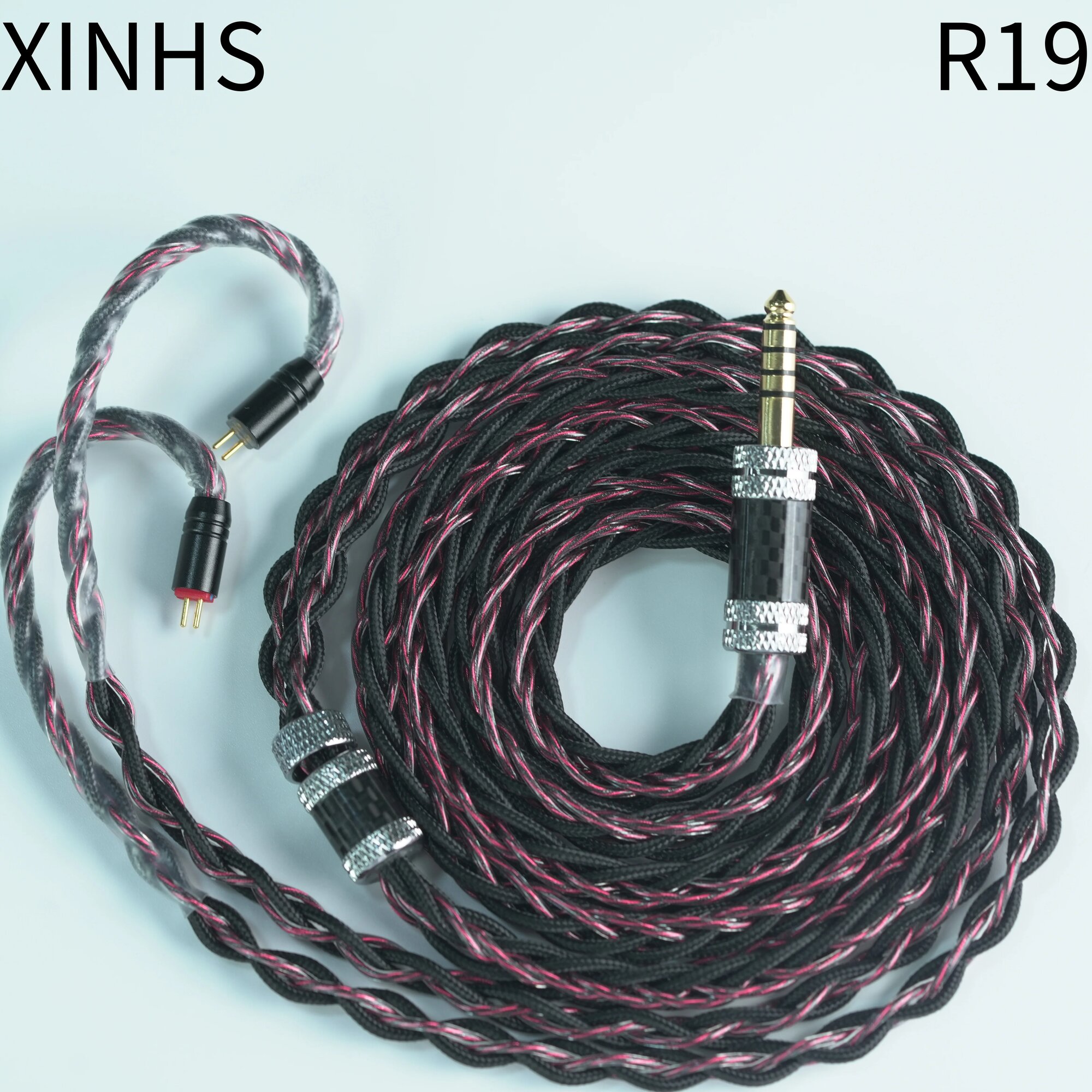 Кабель для наушников XINHS R19 Chiying 7N из монокристаллической меди, красный-черный Dual 3.5