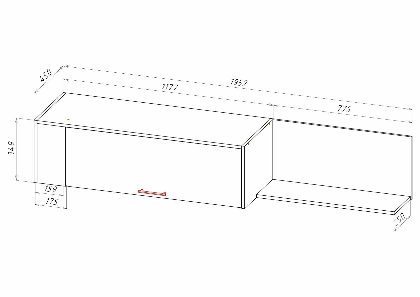 Антресоль для Бонн Элегант (угол справа) 90 см, высота с Антресолью 245 см Венге магия