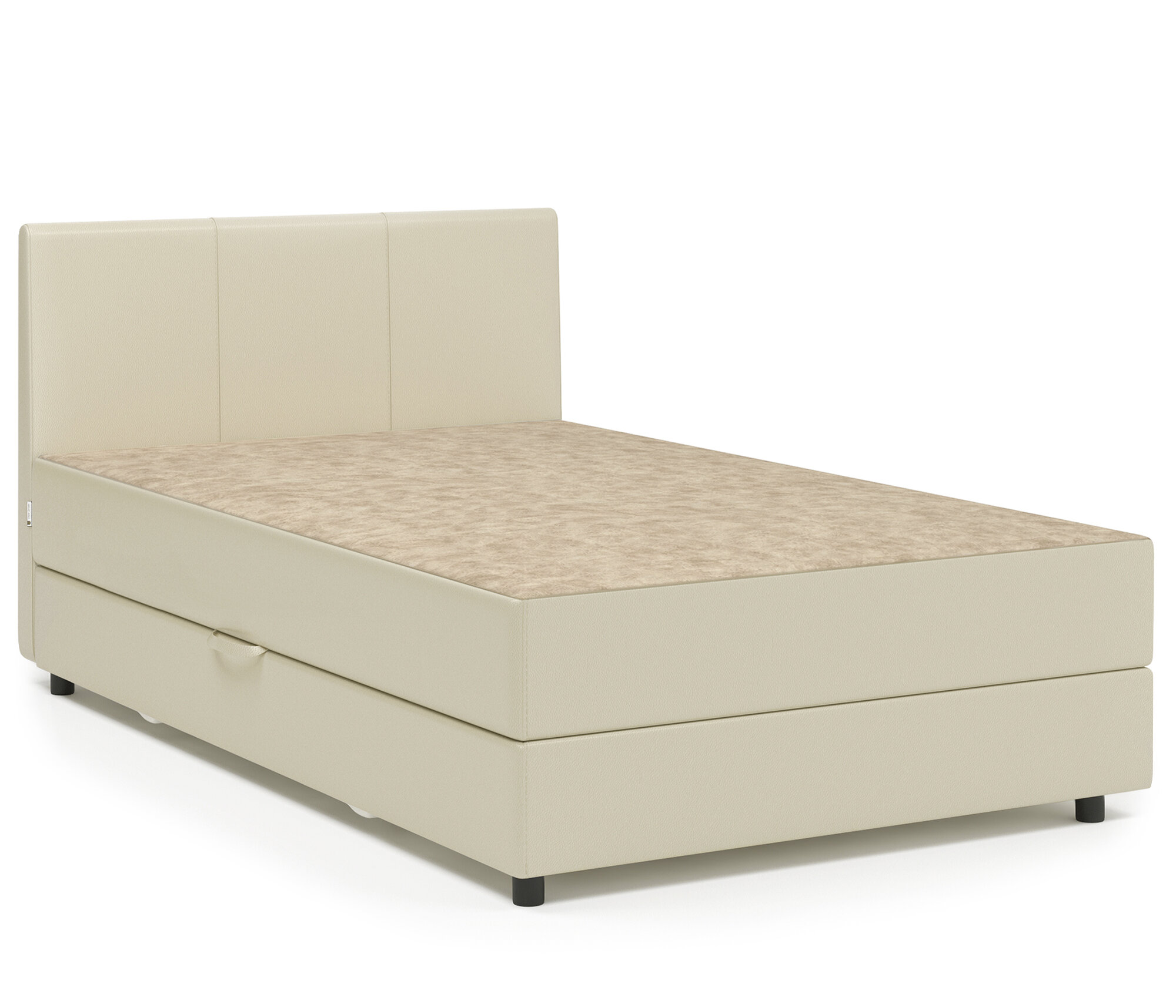 Кровать тахта Шарм-Дизайн Классика 120х198 см, бежевая замша и экокожа беж