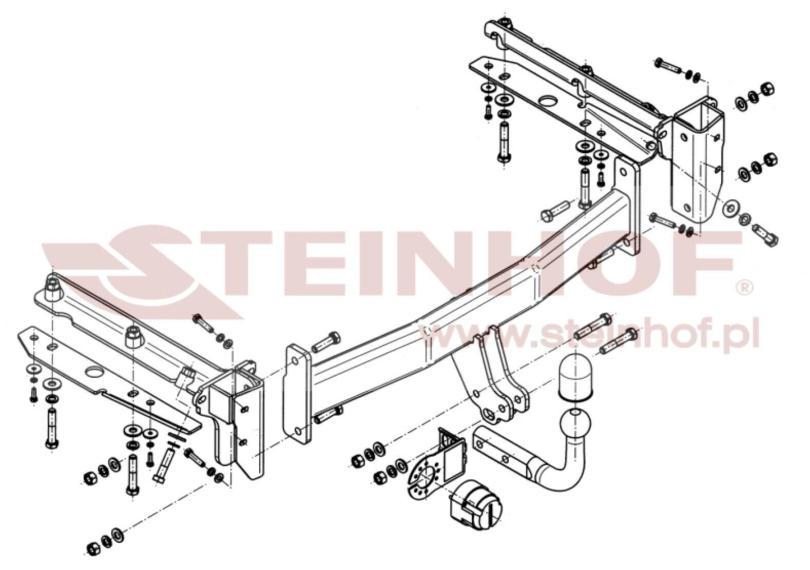 Фаркоп на Subaru Legacy Outback 09/2003-09/2009 (паспорт и сертификат в комплекте)(без электрики) Steinhof. S-362