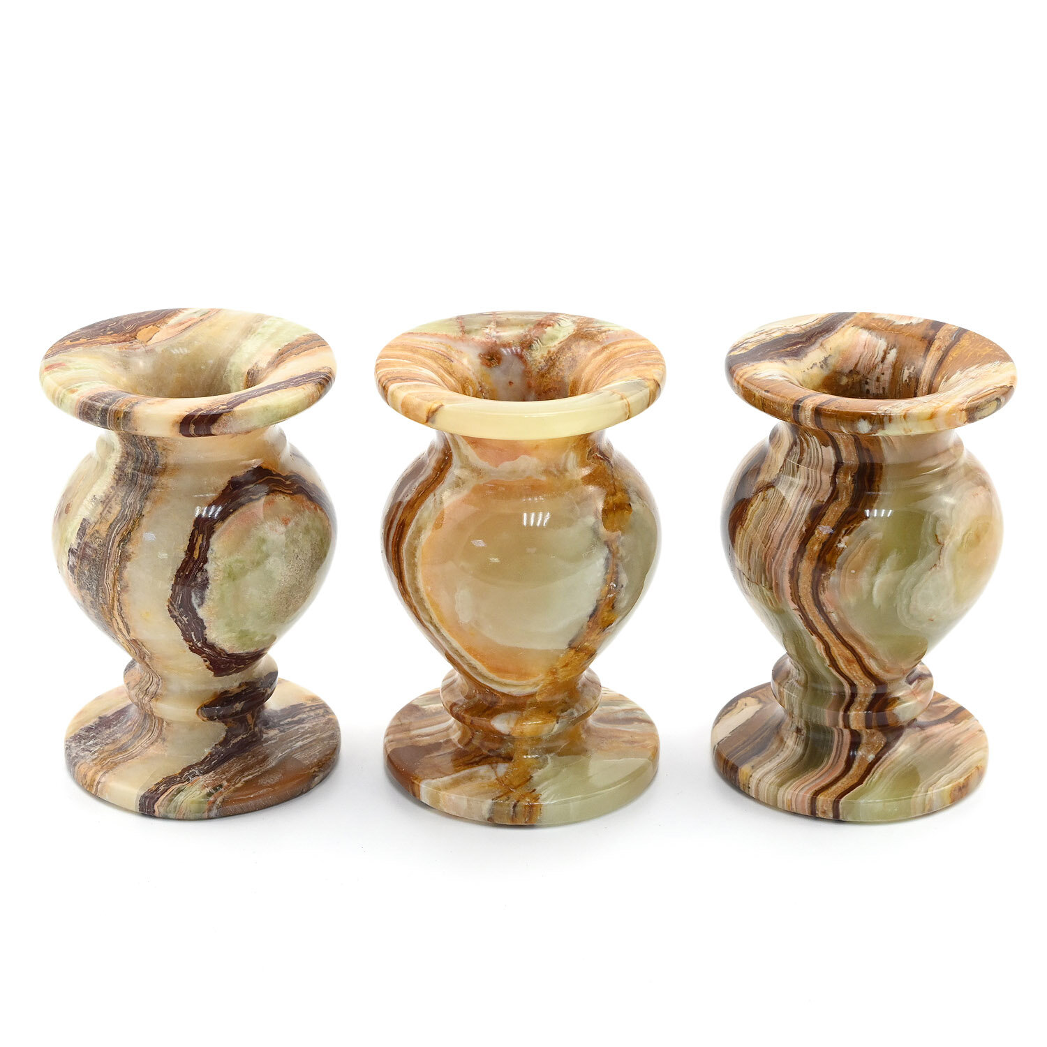 Ваза из камня оникс 62*62*95мм .