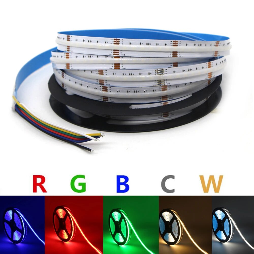 RGB+CCT COB светодиодная лента Viktorovna 24В 1m 1 Ends, ip67 tube waterproof