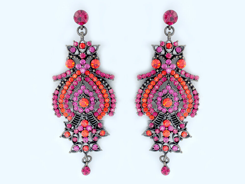 Серьги с подвесками, кристалл, кристаллы Swarovski