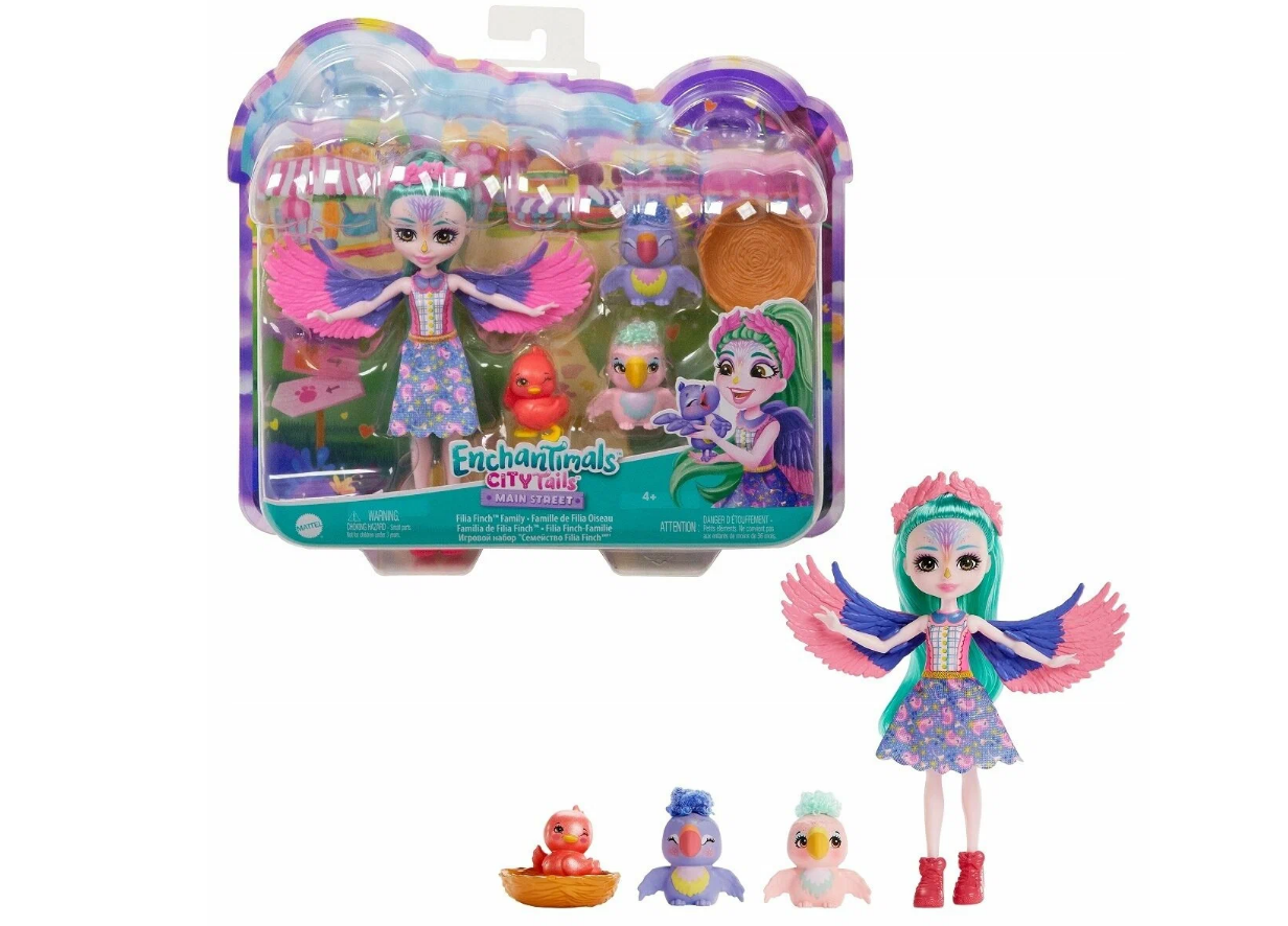 Кукла Mattel Enchantimals Семейство зябликов Филии Финч, арт. HKN15