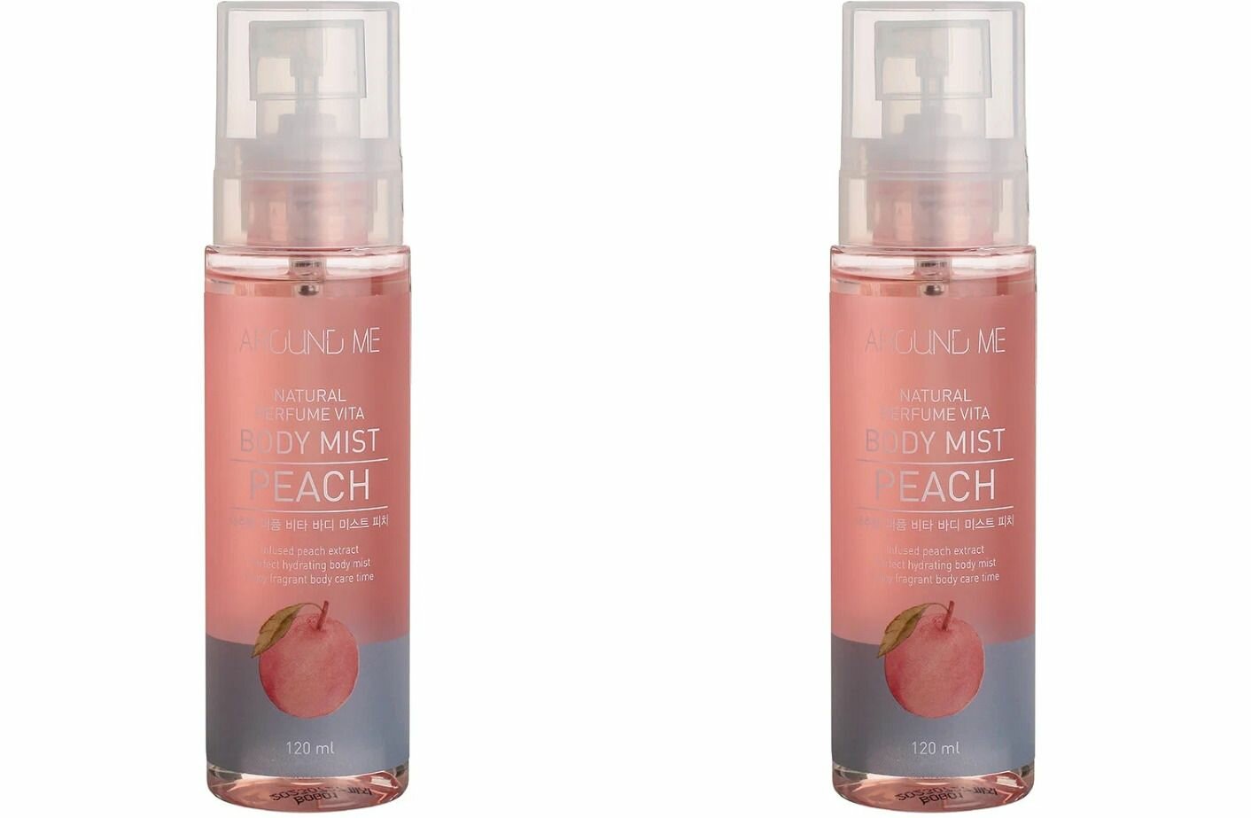 WELCOS Спрей для тела с экстрактом персика Around me Natural Perfume Vita Body Mist Peach, 120 мл, 2 шт