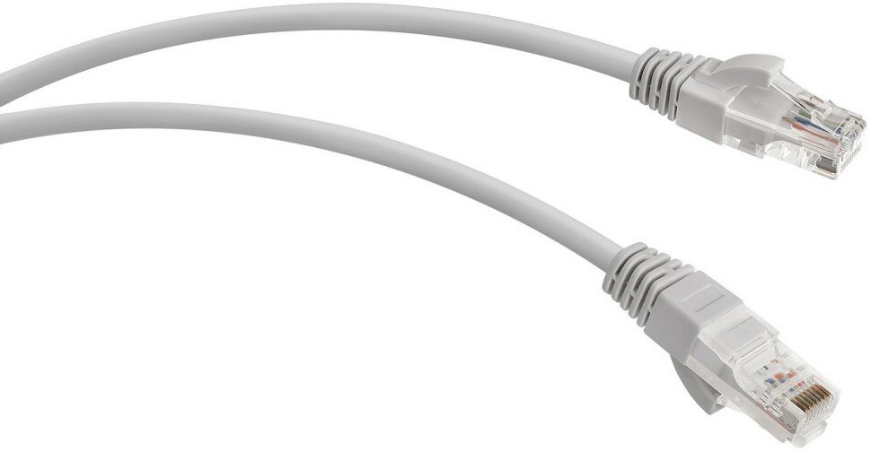 Патч-корд WRline WR-PC-RJ45-UTP-5E-10-GY UTP RJ-45 вил.-вилка RJ-45 кат.5E 10м серый LSZH (уп:1шт)