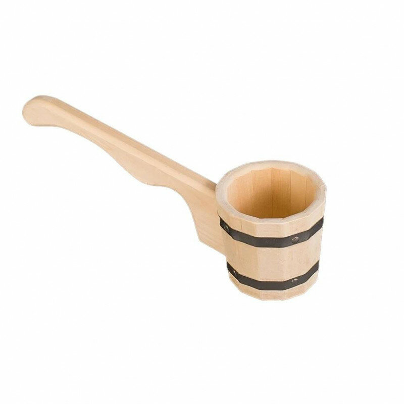 Ковш черпак бондарный с горизонтальной ручкой 0,5 л Бацькина баня 30020