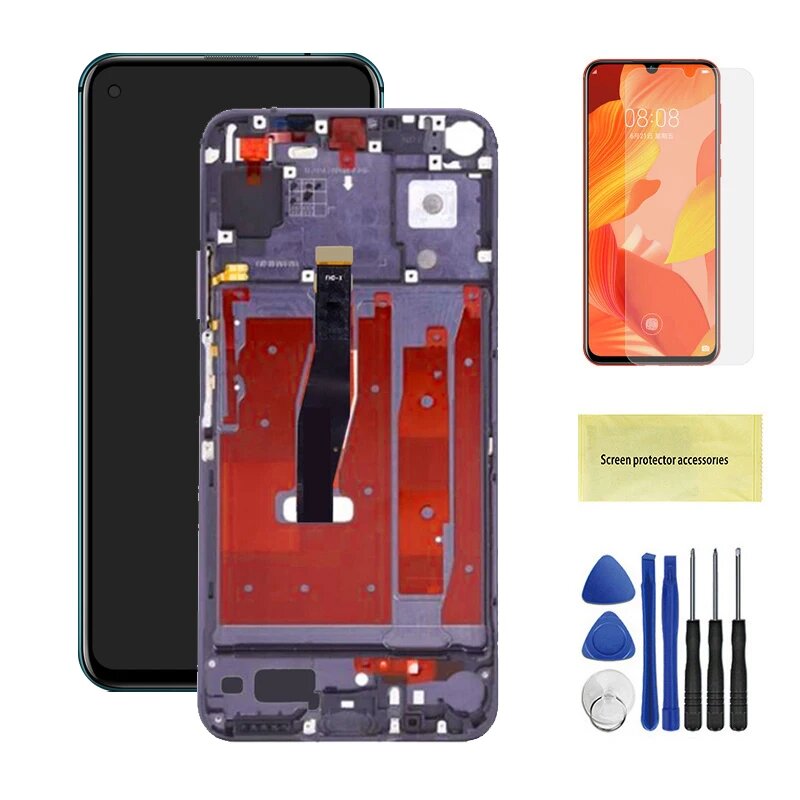 6,26-дюймовый дисплей со заменой рамки для Honor 20 Pro, ЖК-дисплей с цифровым Purple With Frame