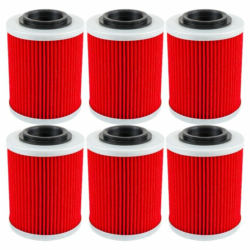 2/4/6 шт. Мотоциклетный масляный фильтр Cyleto для BRP CAN-AM Outlander MAX 330 400 L Красный, Red-6