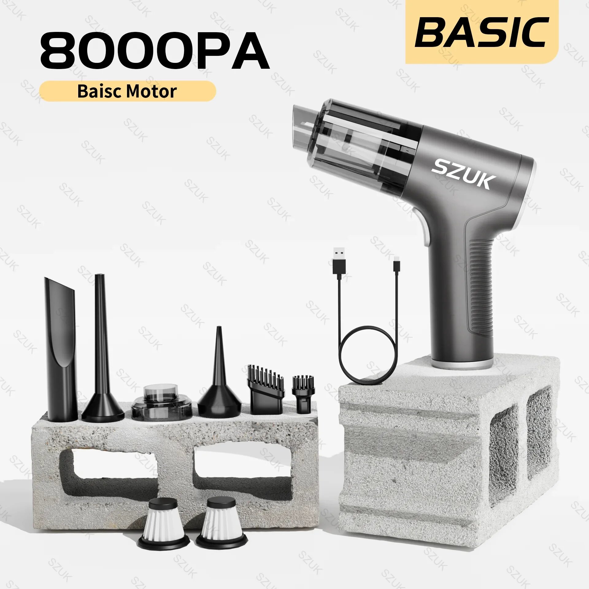 Беспроводной автомобильный пылесос SZUK 17000PA: миниатюрный, мощный, портативный, для Basic 2hapa