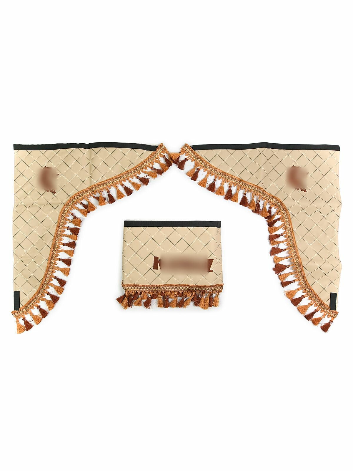 Ламбрекены. (Лобовое и боковые). Для автомобиля K Z. Экокожа. Бежевые. Сделано в России. (25734)