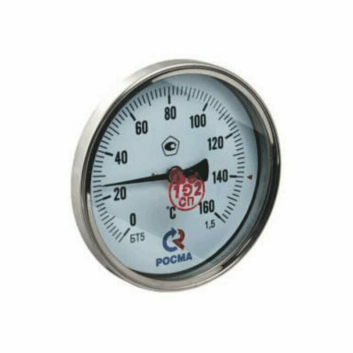 Термометр биметаллический осевой Дк80 160С L=100мм G1/2" БТ-41.211 Росма 00000002468