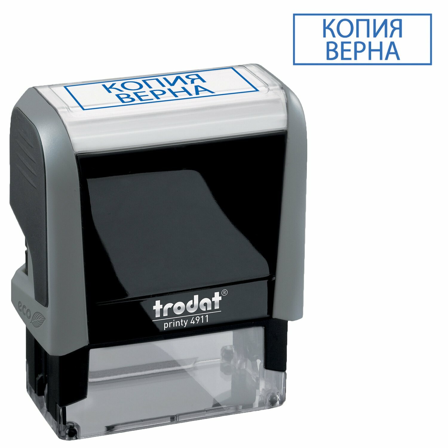 Штамп стандартный "копия верна", оттиск 38х14 мм, синий, TRODAT 4911P4-3.45, 4911-3.45