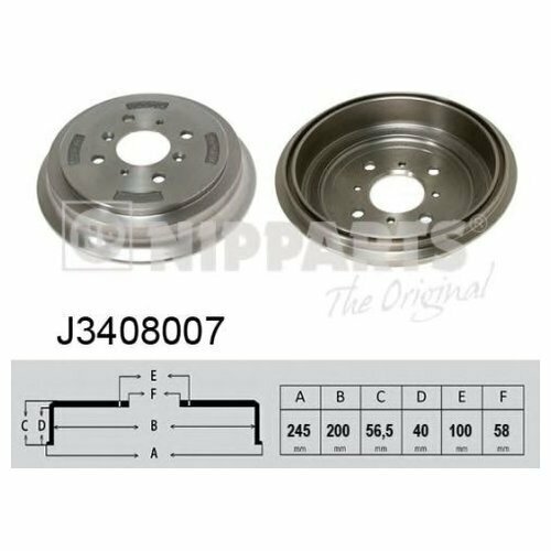 Барабан тормозной Nipparts J3408007 для Suzuki Baleno, Ignis I, II, Liana, Swift III