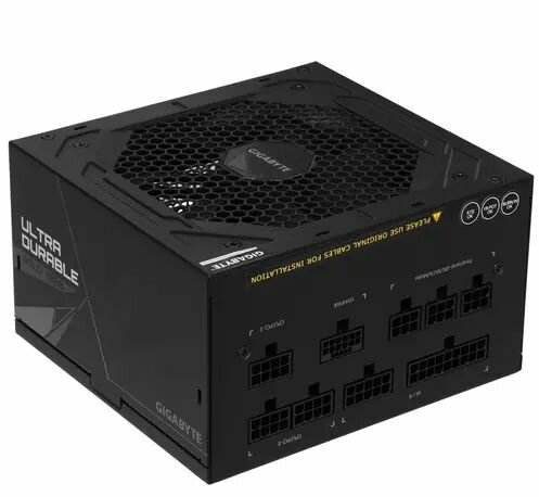 Блок питания GIGABYTE UD1000GM PG5 (GP-UD1000GM PG5) черный - 80+ Gold, APFC, 20 + 4 pin, 4+4 pin x2 CPU, 16 pin (12VHPWR), 6+2 pin x4 PCI-E