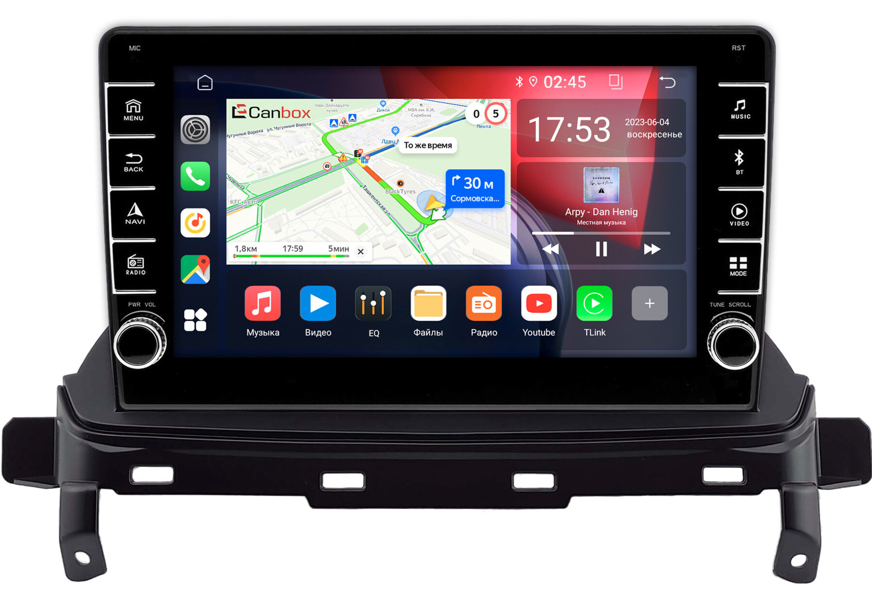 Штатная магнитола Mitsubishi Eclipse Cross 2017-2024 Canbox BGTR9-1147 4/64 Android 10 (IPS, DSP, CarPlay)