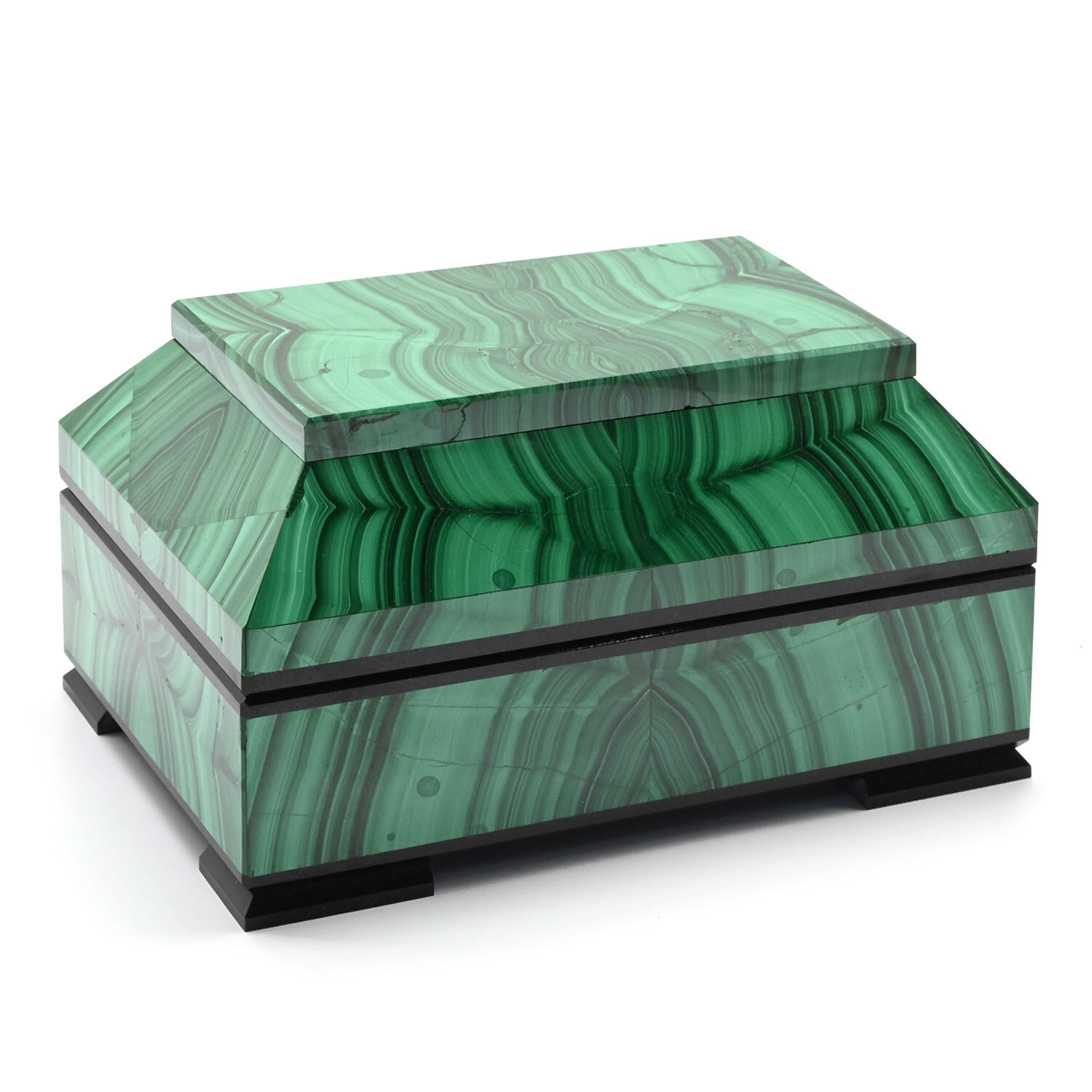 Ларец из камня малахит "Уральский подарок" 142*92*75мм .