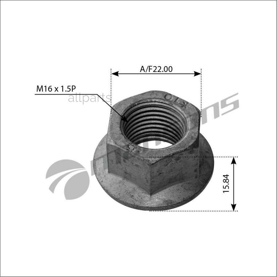 MANSONS 400558 гайка с юбкой! M16x1.5 h=16 SW22\ MB NG/SK/MK