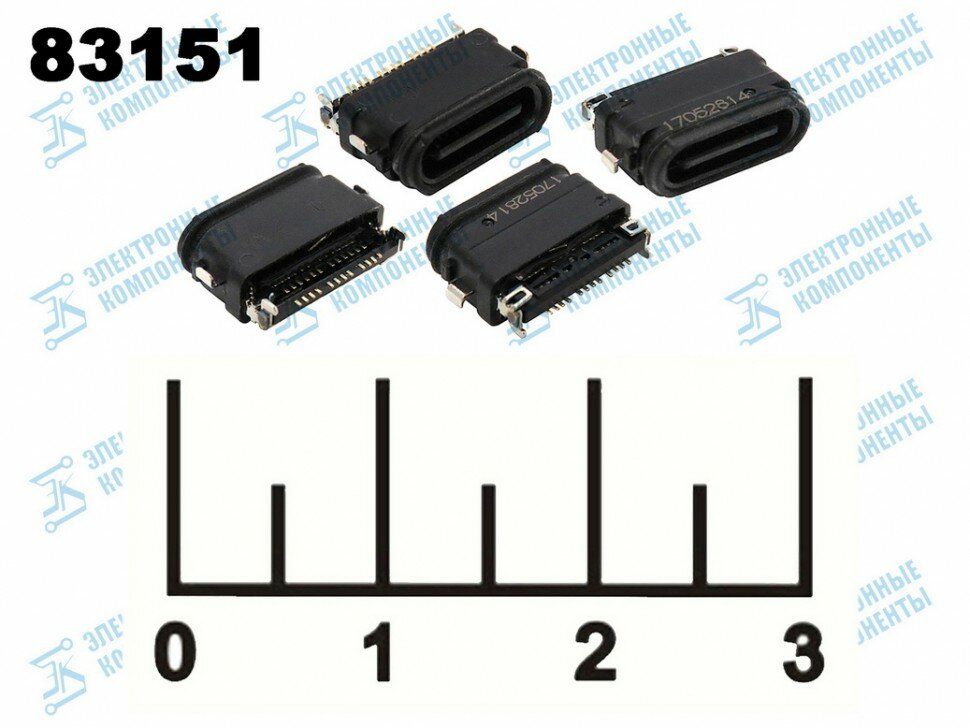 Разъем питания Type C гнездо на плату 24pin (24PF-068)