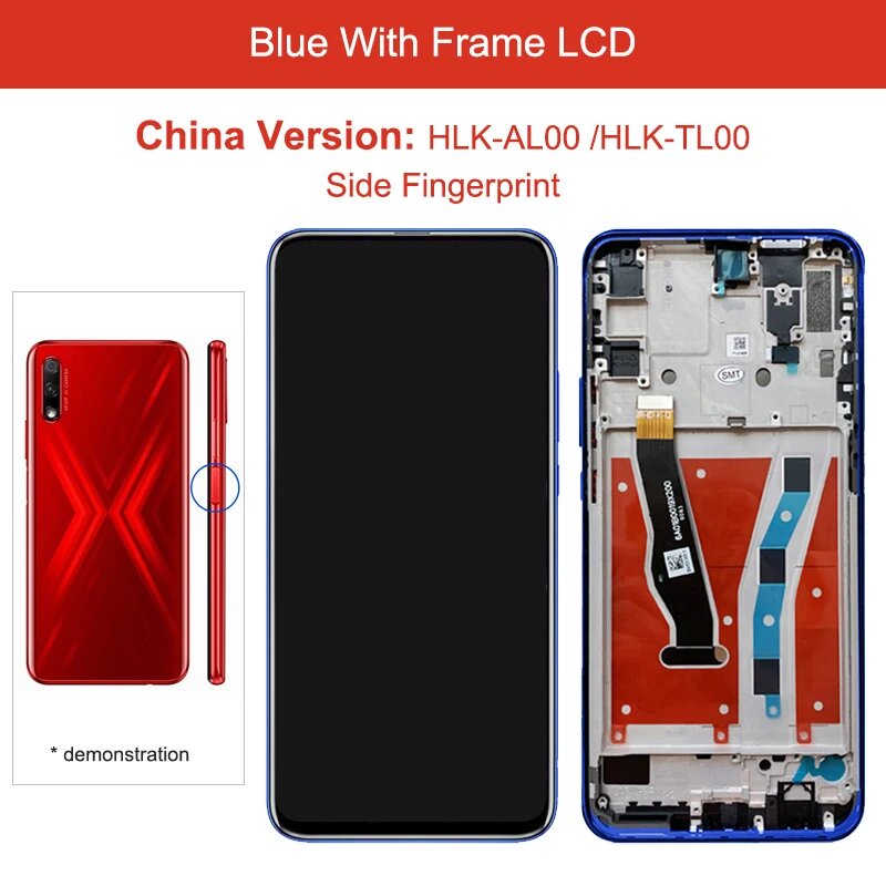 6,59-дюймовый экран в сборе для Honor 9X STK-LX1, ЖК-дисплей, цифровой сенсорный экран с рамкой для Honor 9X (Китай), HLK-AL00 HLK-TL00 CN Blue Frame
