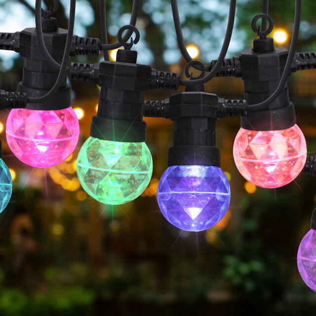 Гирлянда из лампочек Уэст Линтон, 10 ламп, разноцветные LED, 7.5 м, черный ПВХ, таймер, IP44, Koopman (Купман), AF5300210