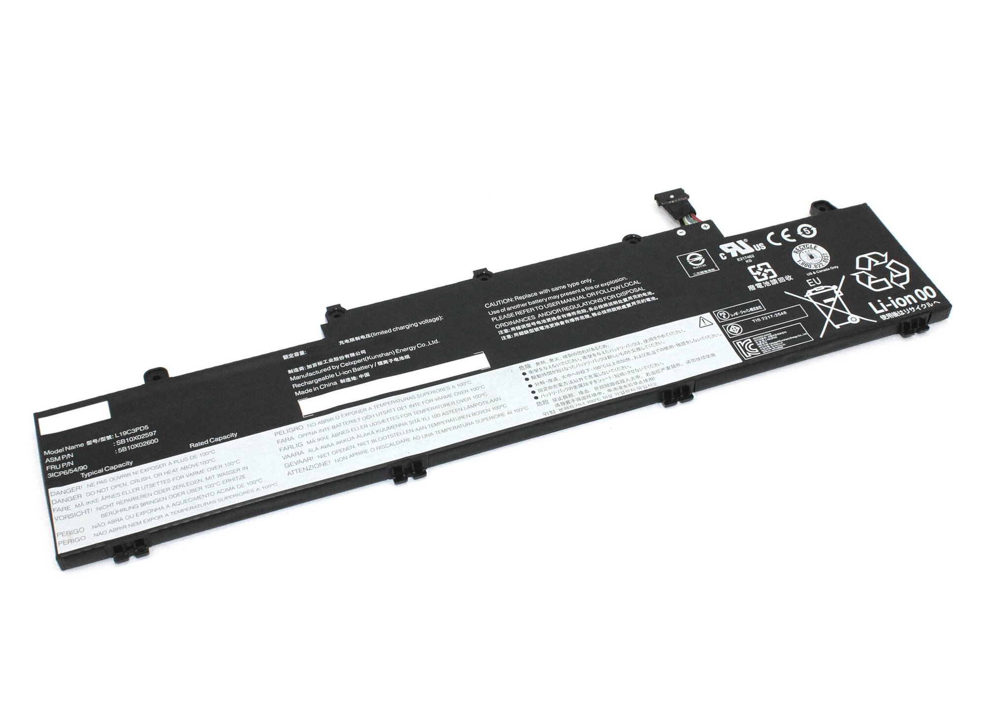 Аккумулятор L19C3PD5 для ноутбука Lenovo ThinkPad E14 Gen 2 E15 Gen2 11.1V 4120mAh черный