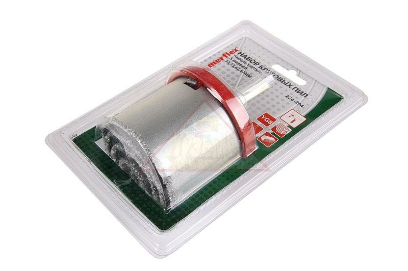 62231 Набор коронок Hammer Flex 224-204 DR CR 65 кафель\кирпич, 4 шт: 33,53,67,83 мм+адаптер