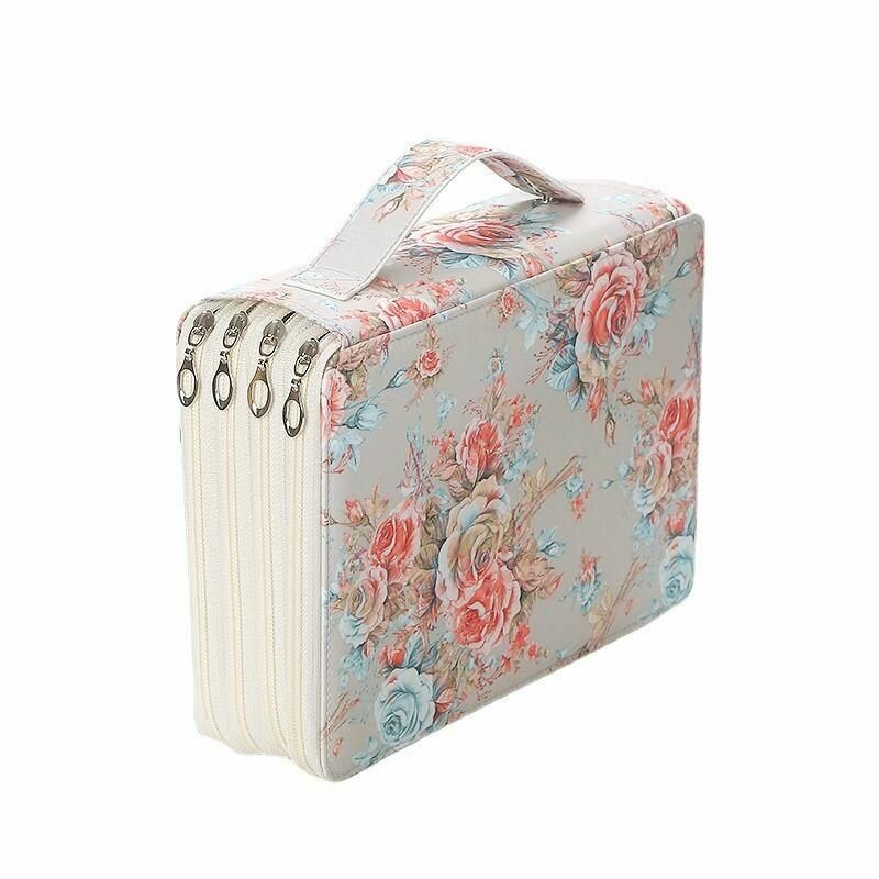 Пенал школьный DIANNY с 200 слотами для девочек органайзер для канцерии канцелярских принадлежностей с 4-слойной молнией пеналы -- бежевый