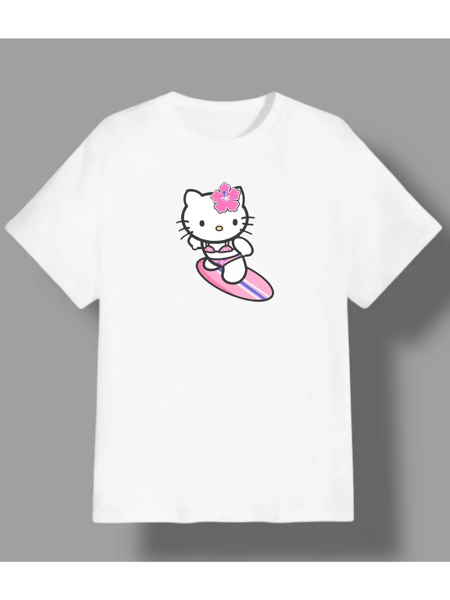 Футболка Hello Kitty на серфинге