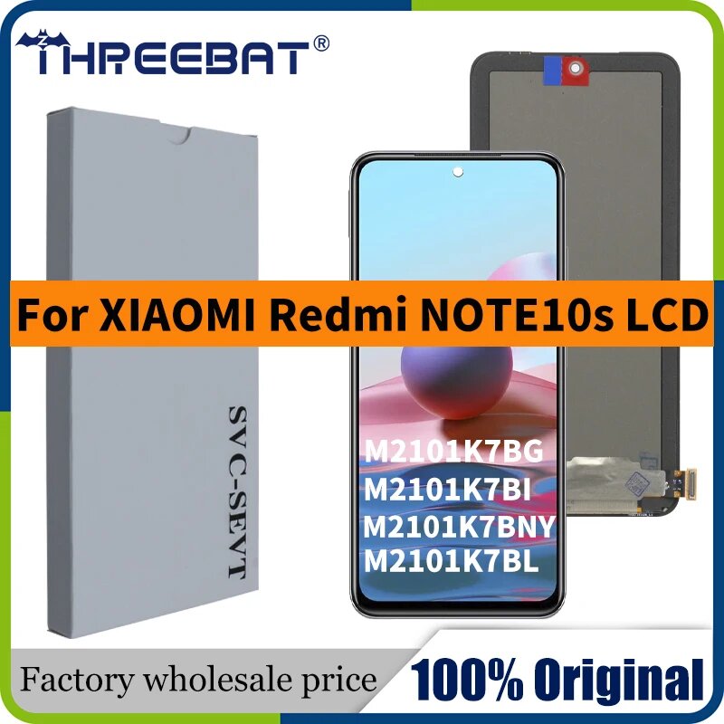 6,43 "AMOLED-дисплей для Xiaomi Redmi Note 10s 4G ЖК-дисплей M2101K7AI M2101K7AG, дигитайзер сенсорного экрана, замена ЖК-дисплея в сборе OLED No Frame