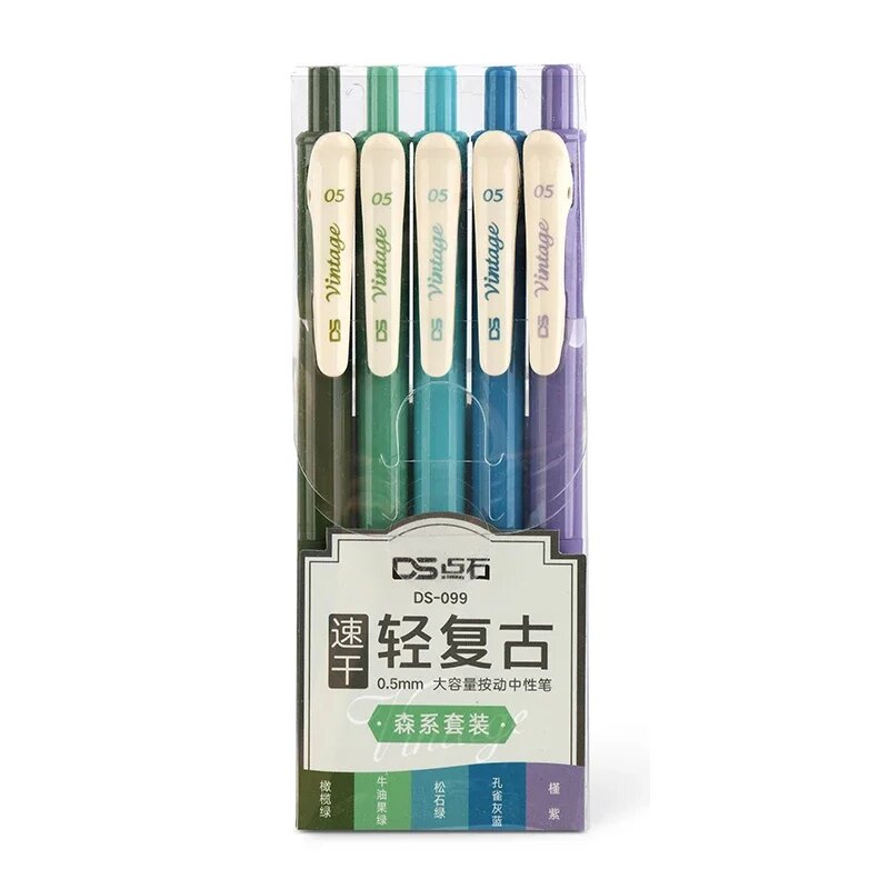 Гелевые ручки JINGHAO, 5 шт, цветные, пластиковые cool set