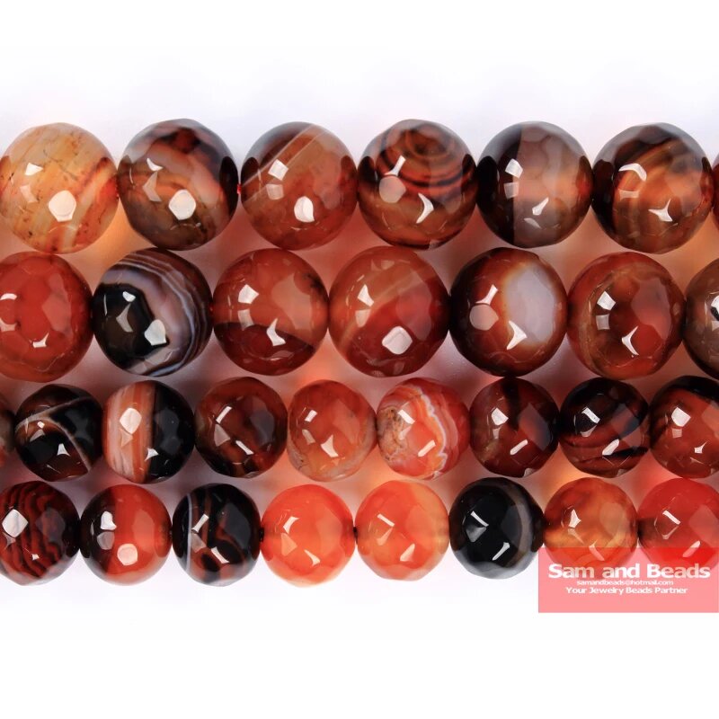 Граненые бусины из агата MOON BEADS PSB01 6mm 60pcs, Coffee Black