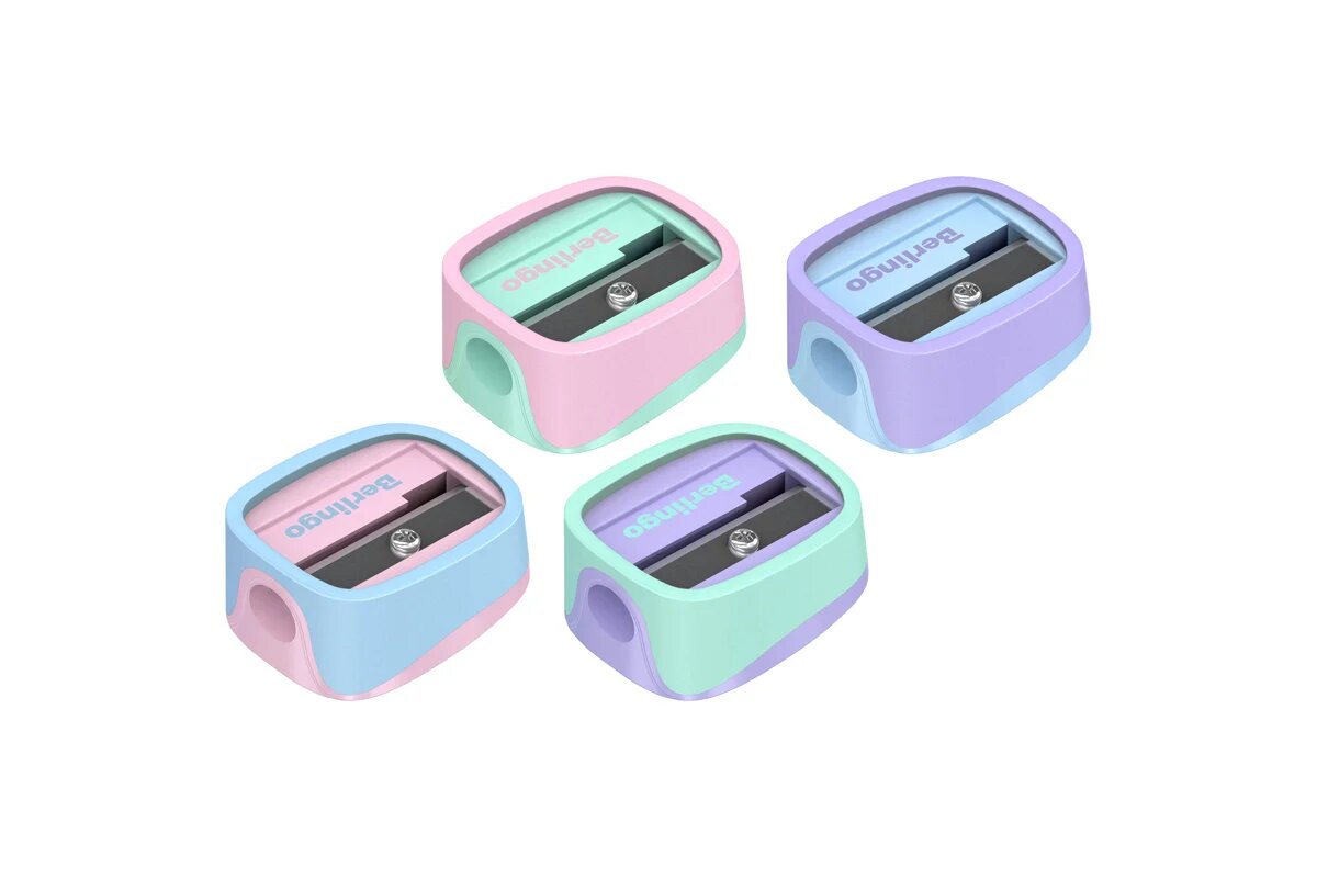 Berlingo Haze Пластиковая точилка 1 отверстие ассорти в тубе BBp_15028 многоцветная версия