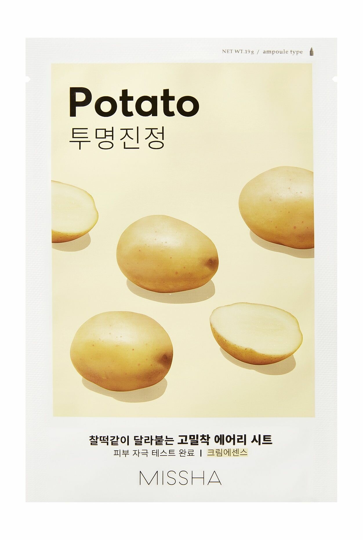 MISSHA Airy Fit Маска для лица смягчающая для тусклой кожи с экстрактом картофеля, 19 г