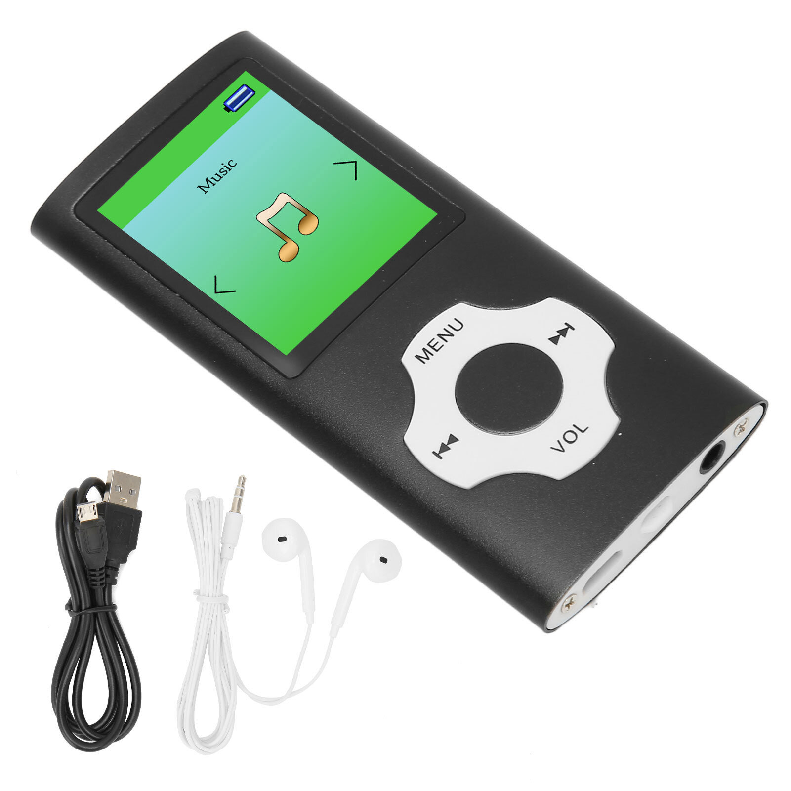 MP3 -плеер 1,8 дюйма ЖК -экрана Записывает FM Radio Propertable Music Player для студентов Black