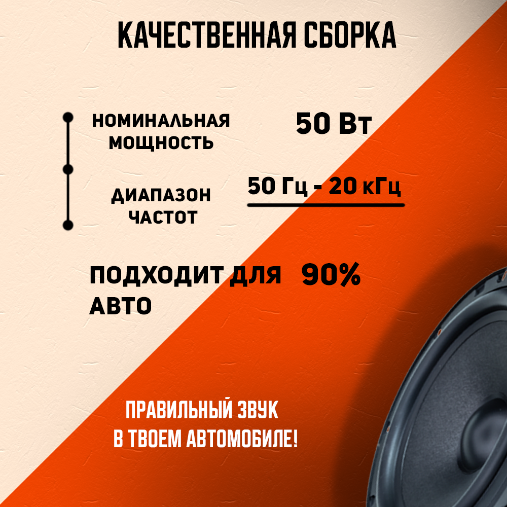 Колонки автомобильные 16.5 см./Акустика компонентная AMP Raid 6.5 — фото 1