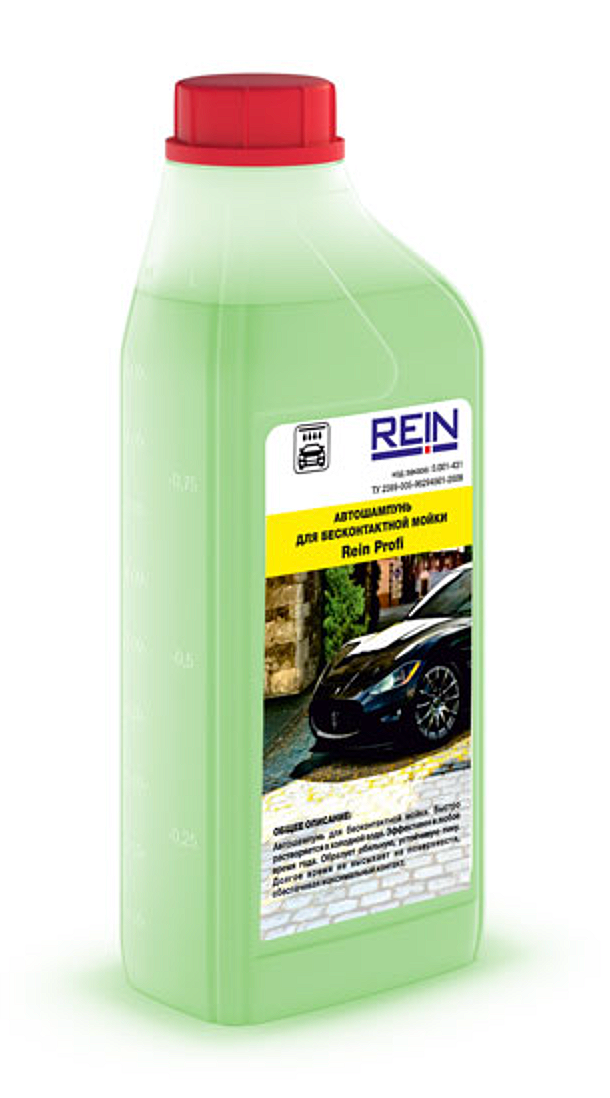 Автошампунь Rein / Рейн Profi для бесконтактной мойки, всесезонный, 1л / автохимия