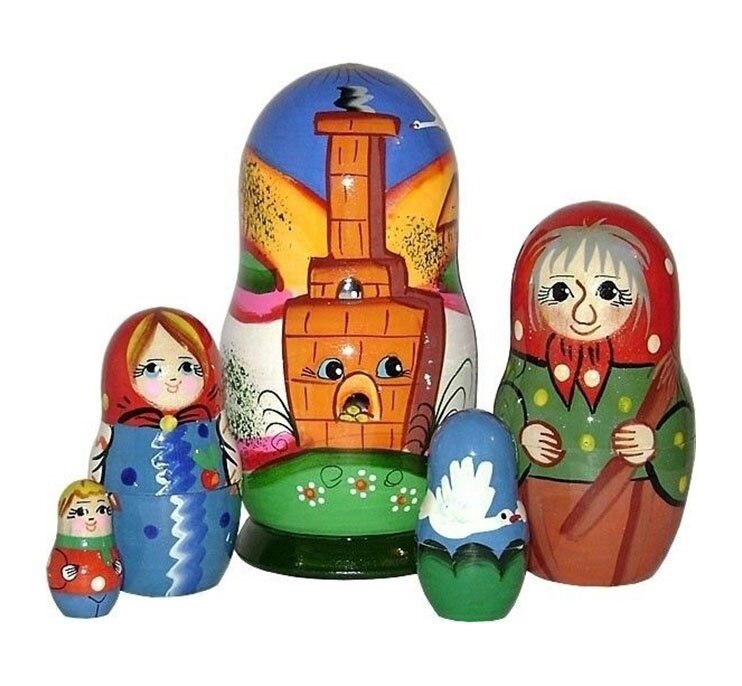 Матрешка деревянная Нескучные игры Гуси-лебеди, 5 шт (Р-45/741)