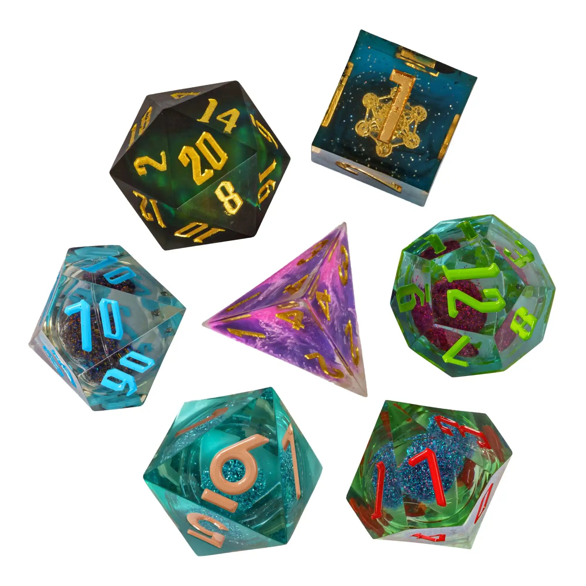 Кубики Cusdie DND набор из 7 штук Random 7Pcs D4-D20