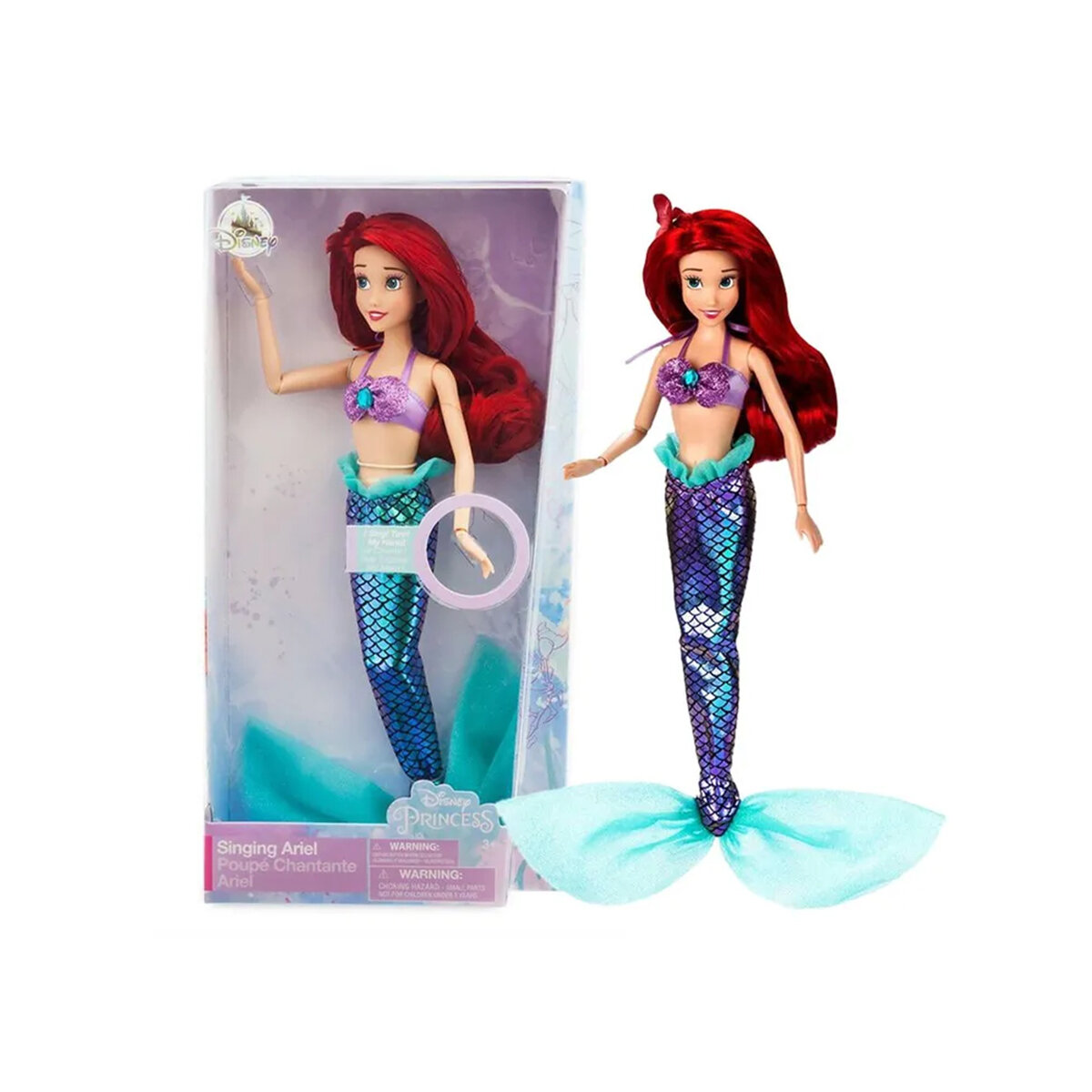 Дисней Принцесса Disney Princess Singing Ariel Doll / Поющая кукла-русалка, Кукла Disney Ариэль поющая, шарнирная
