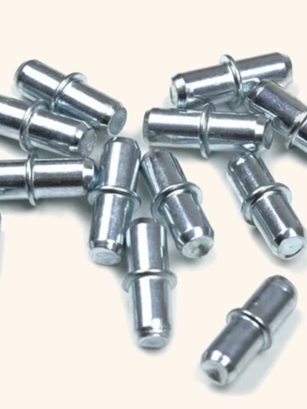 Полкодержатель мебельный металлический 5х16мм, для монтажа и крепления деревянных полок, хром (в наборе 50 шт.)