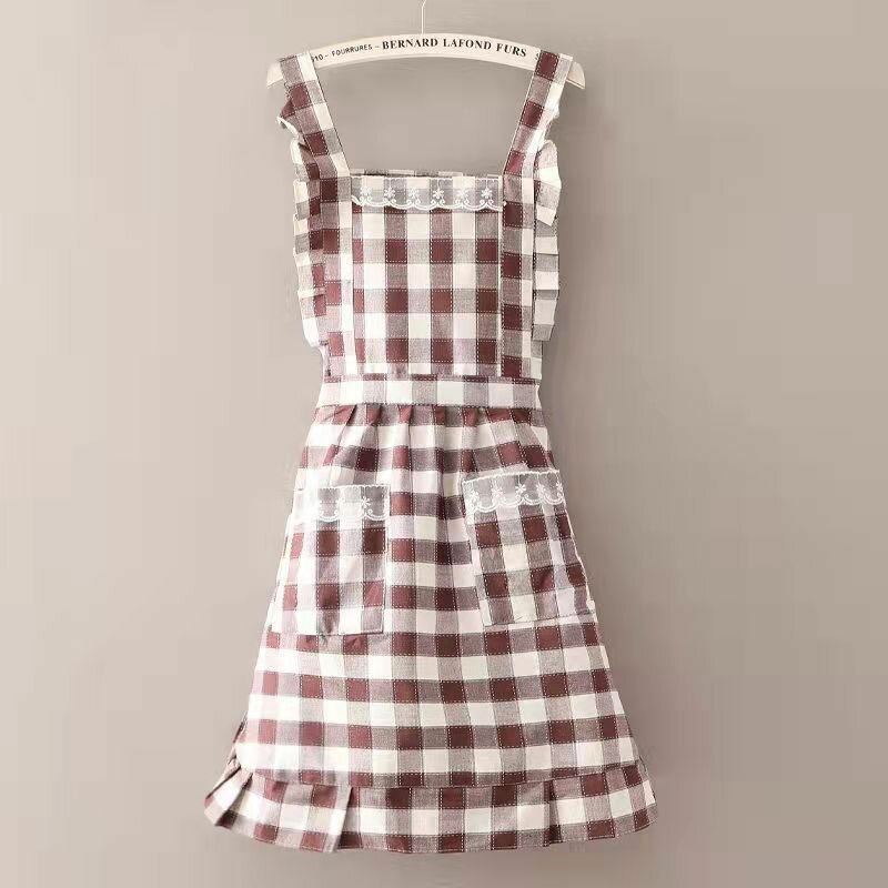 Хлопковый фартук в стиле знаменитостей, в стиле принцессы, свежий и модный, двухслойный, милый, для кухни, готовки и общественного питания.