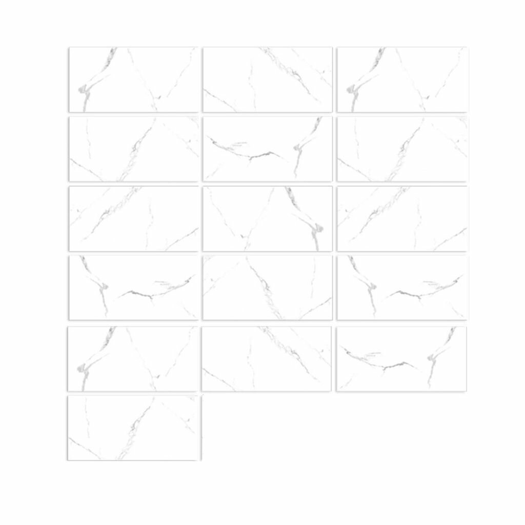 16 штук, наклейки на керамическую плитку с имитацией мрамора и хрустальной пленкой